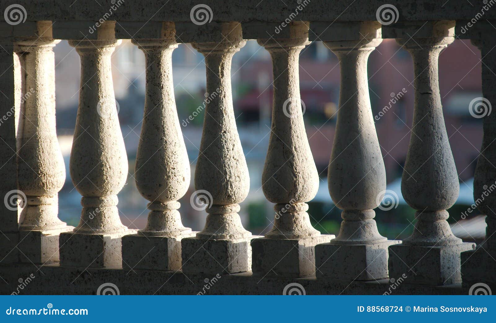 Detail of White Stone Balusters Stock Photo - Image of side ...