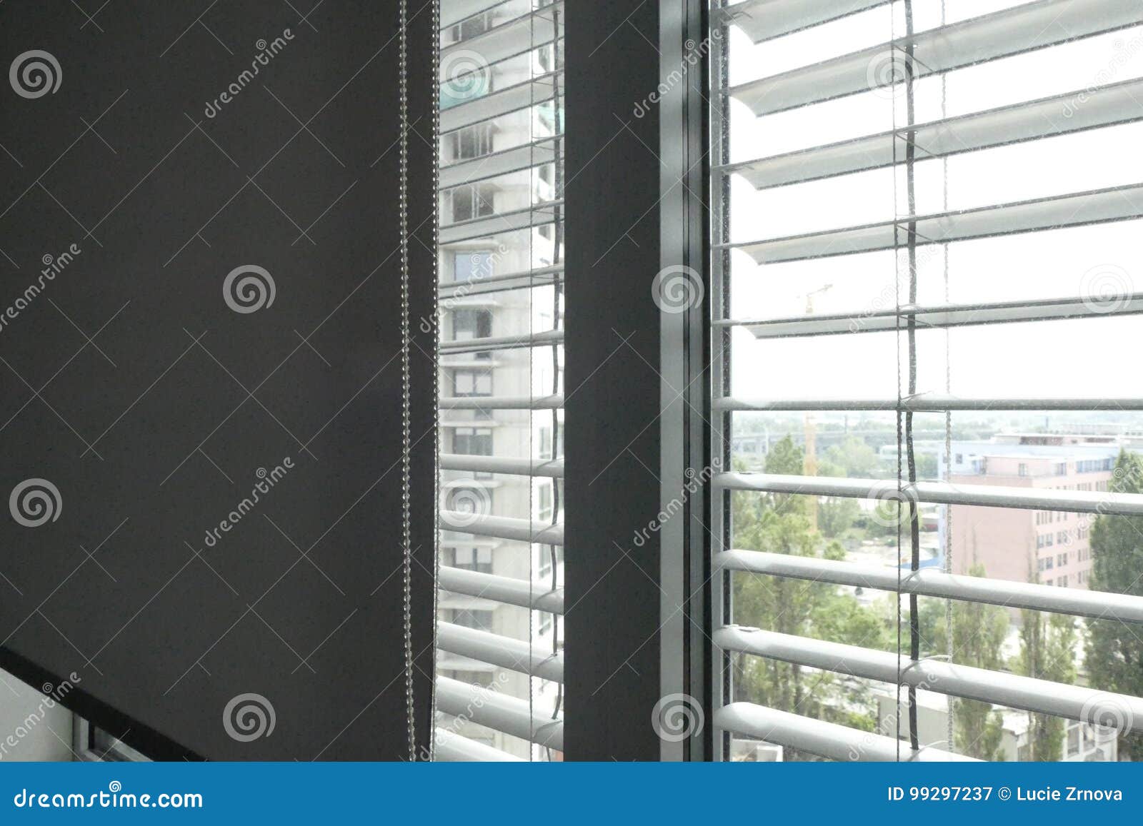 Detail of a Window Blinder in an Office Building Stock Image - Image of ...