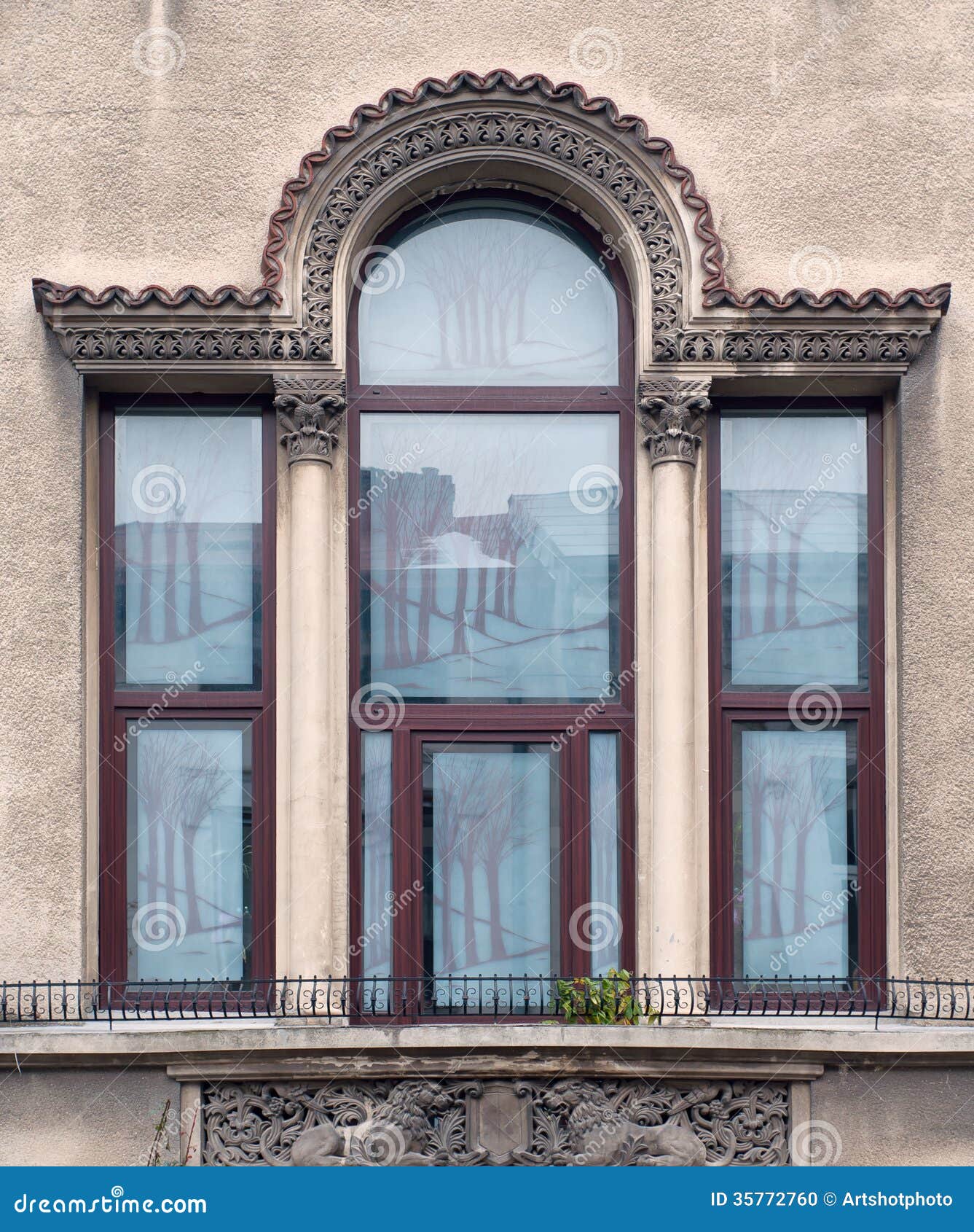 Detail of Windows and Balcony Stock Photo - Image of windows, arcade ...