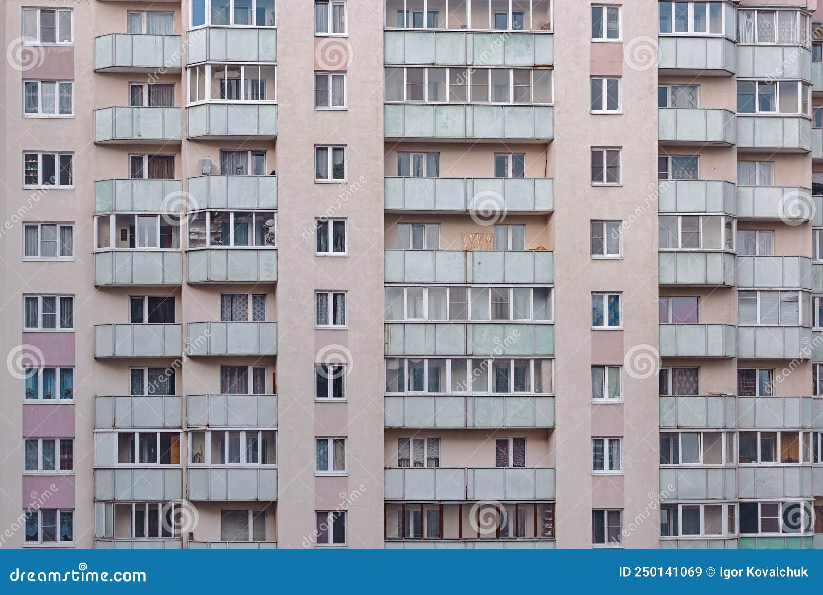 Detail of windows flats stock image. Image of district - 250141069