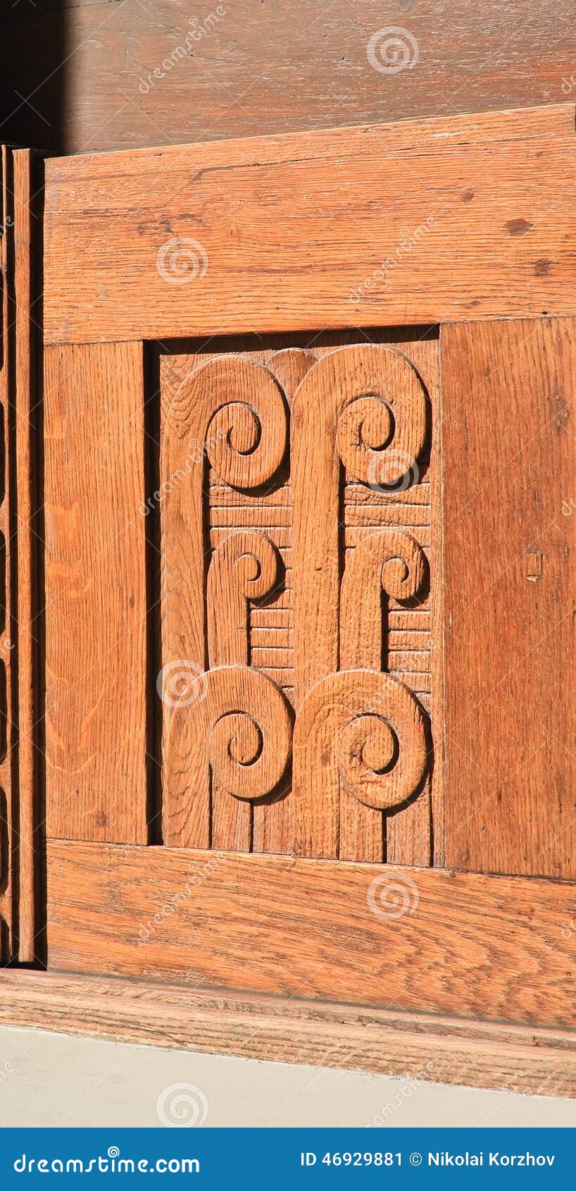Detail of a Wooden Door. Thread Stock Image - Image of wood, relief ...