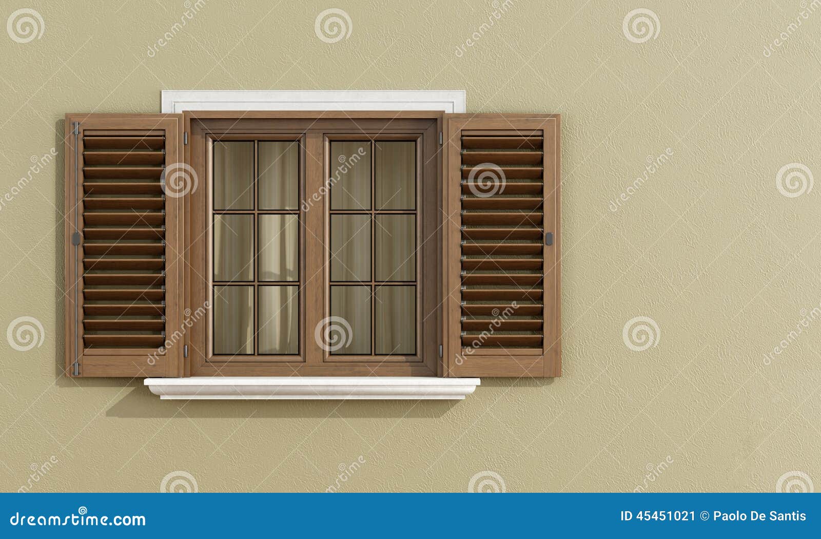 Detail of a wooden window stock illustration. Illustration of beige ...