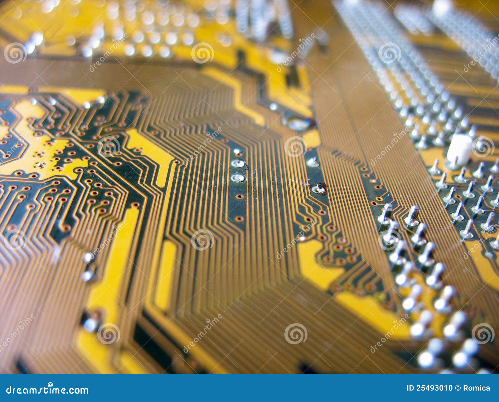 Detail of Yellow Circuit Board Stock Photo - Image of close, circuit ...