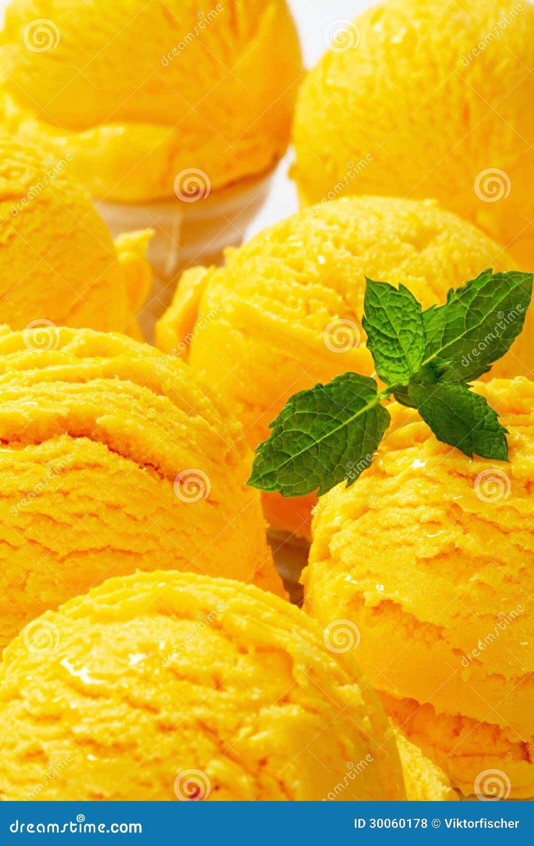 Yellow ice cream cones stock photo. Image of wafer, lemon - 30060178