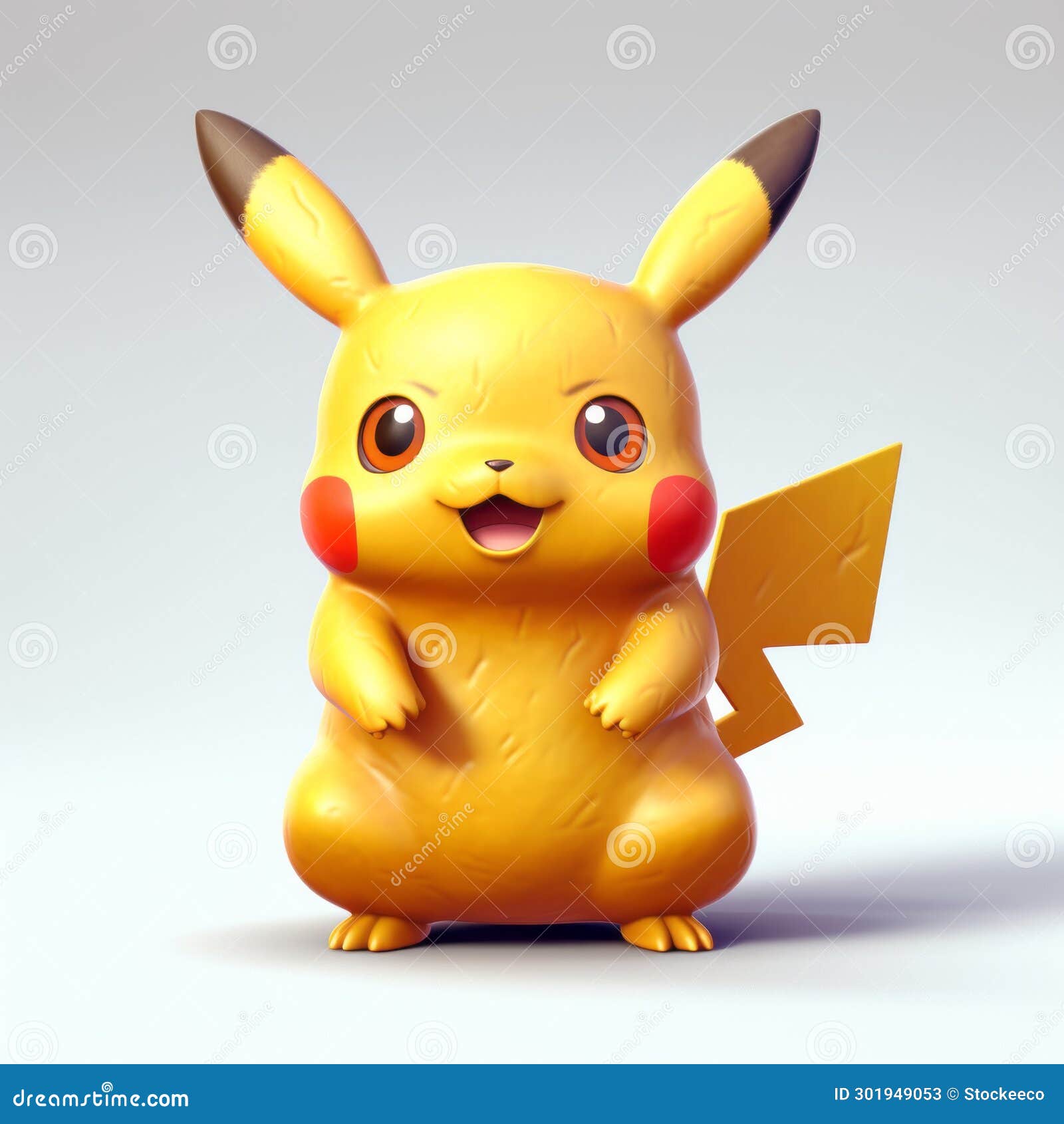 Detailed 3d Render of Pikachu Figurine with Soft Gradients and Dynamic ...