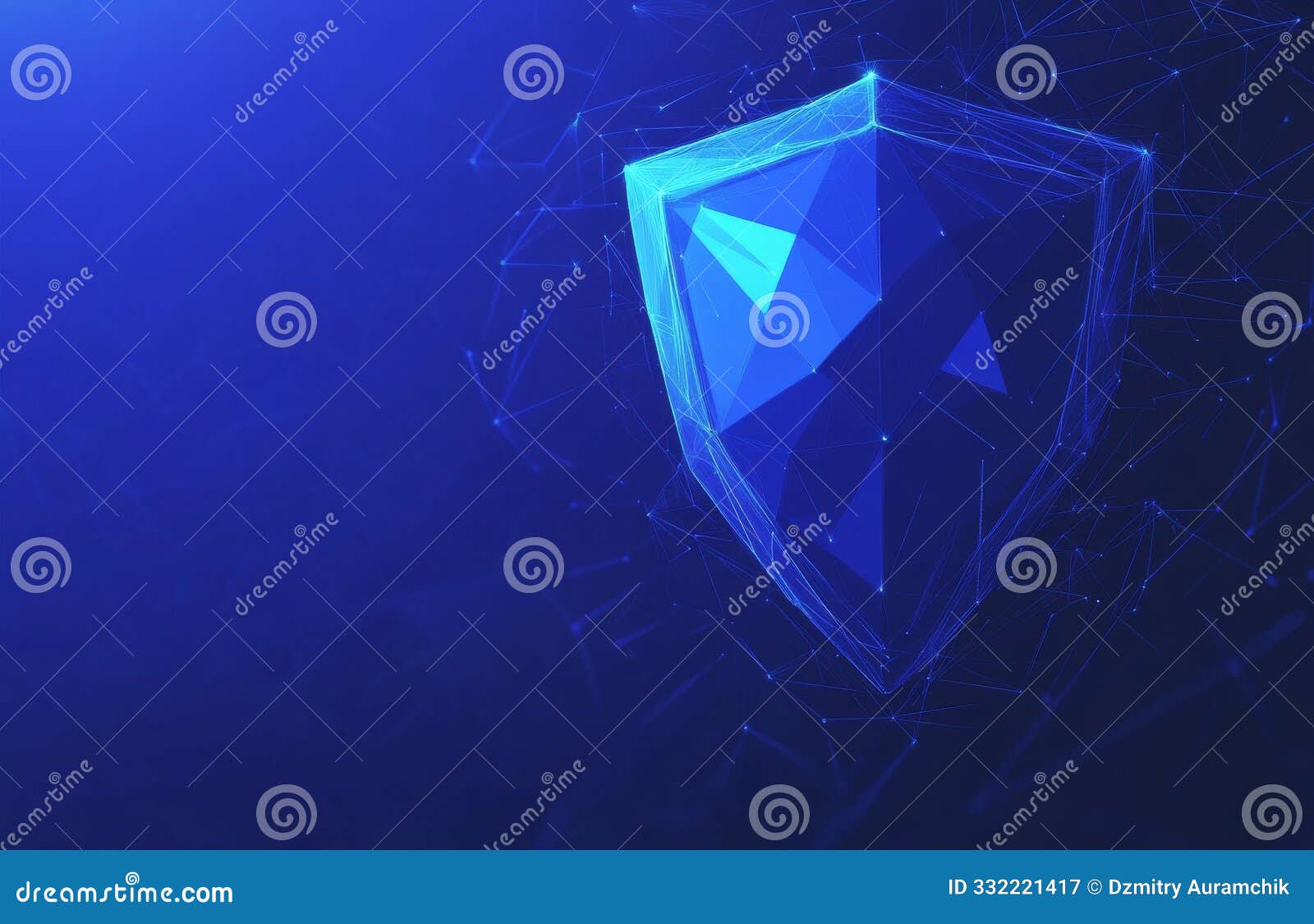 Detailed Abstract Blue Guard Shield. Cybersecurity and Insurance ...