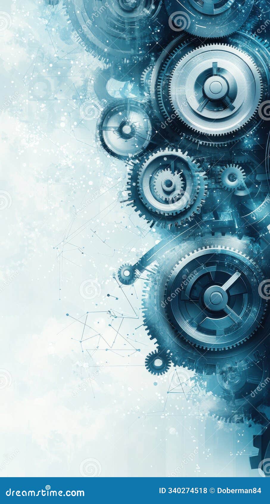 Intricate Background of Interconnected Gears and Mechanical Arrows ...
