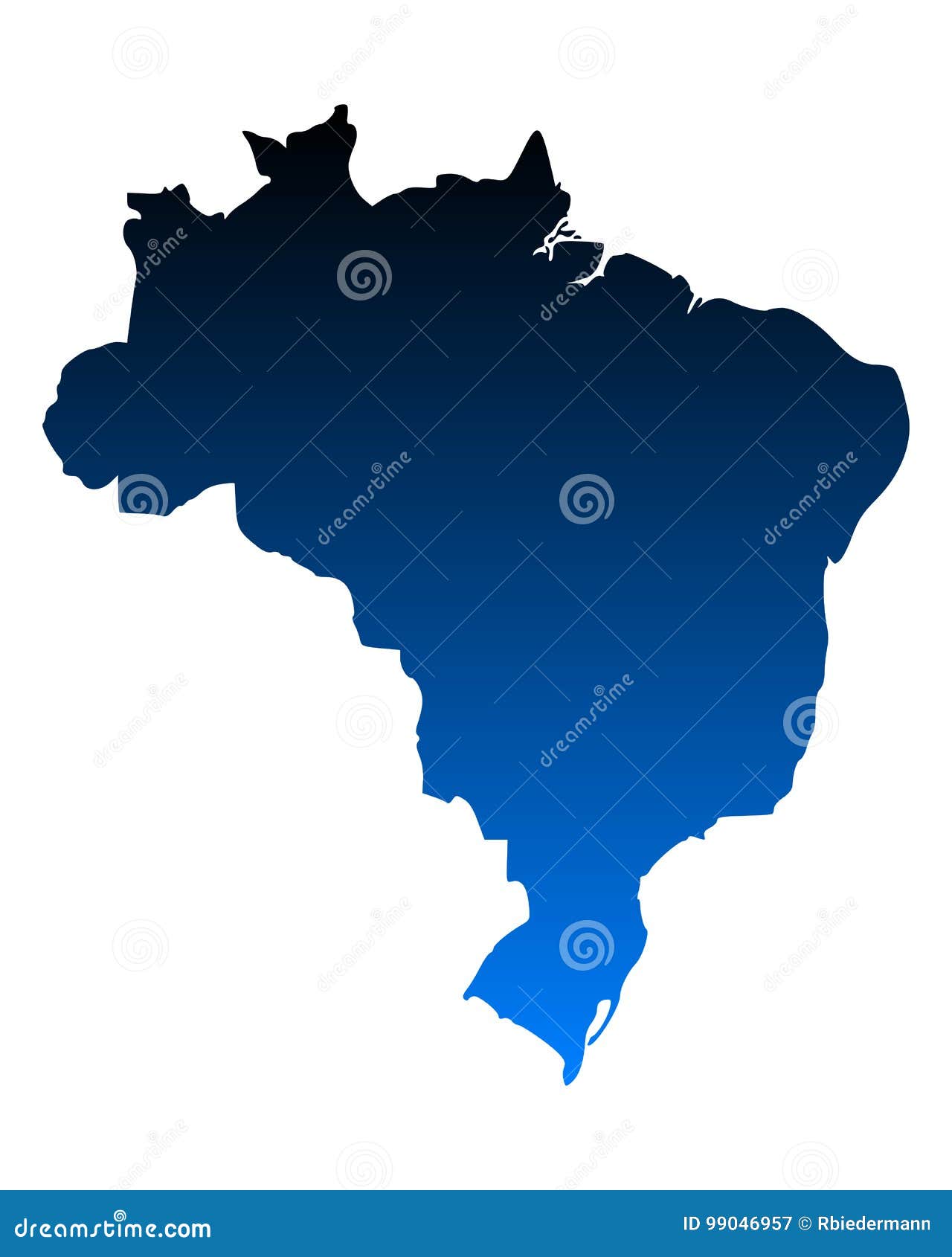 Map of Brazil stock vector. Illustration of blue, contour - 99046957
