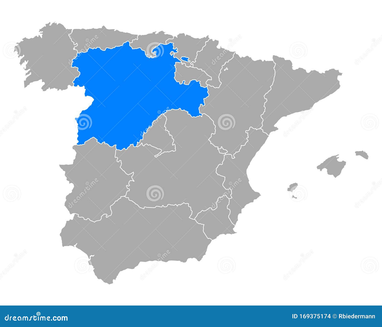 Map of Castile and Leon in Spain Stock Vector - Illustration of travel ...