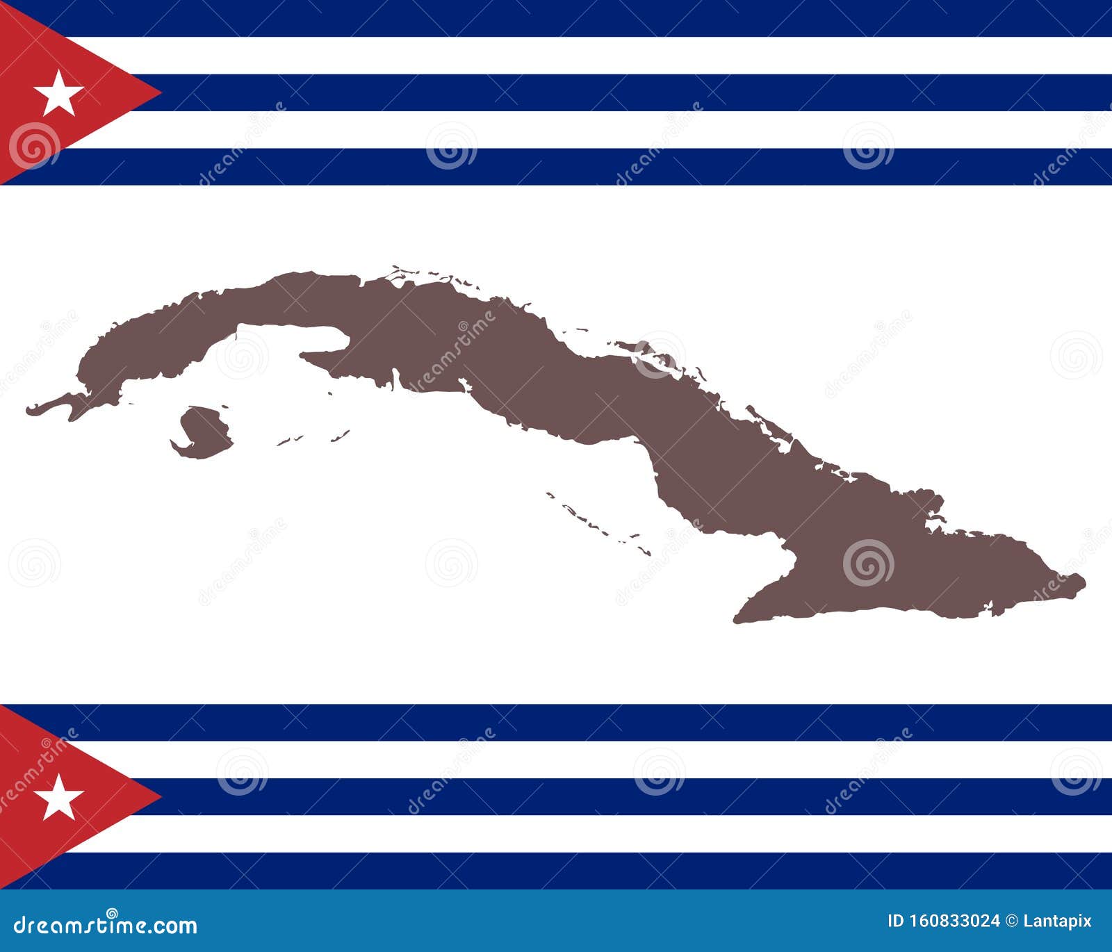 Map of Cuba on Background with Flag Stock Vector - Illustration of ...