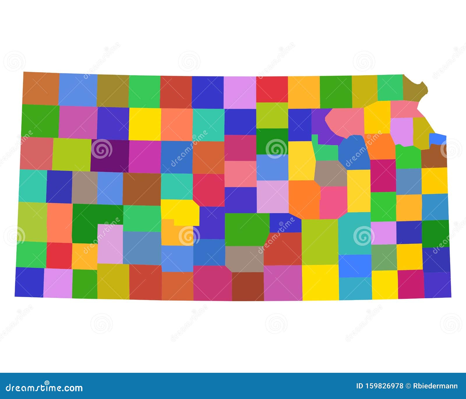 Map of Kansas stock vector. Illustration of region, cartography - 159826978