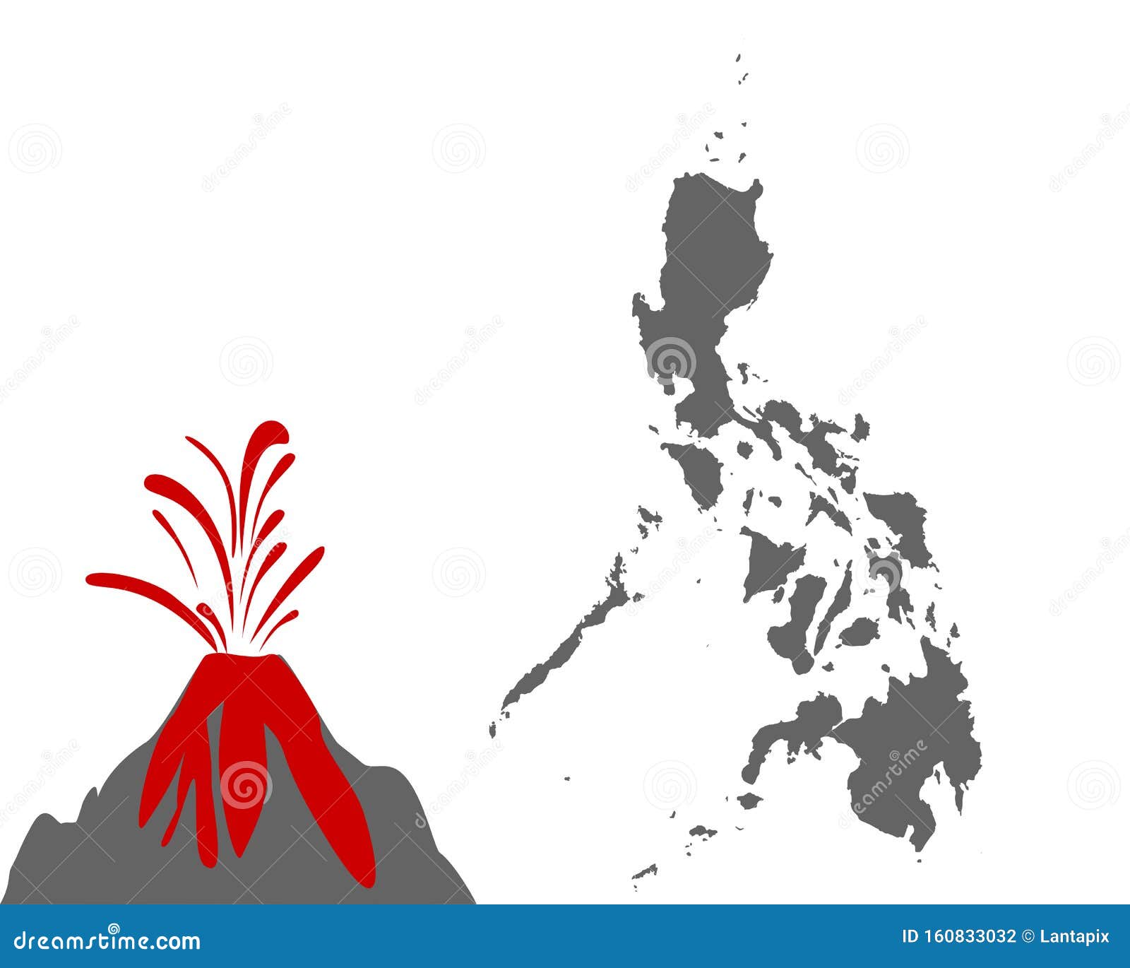 Map of the Philippines with Volcano Stock Vector - Illustration of ...