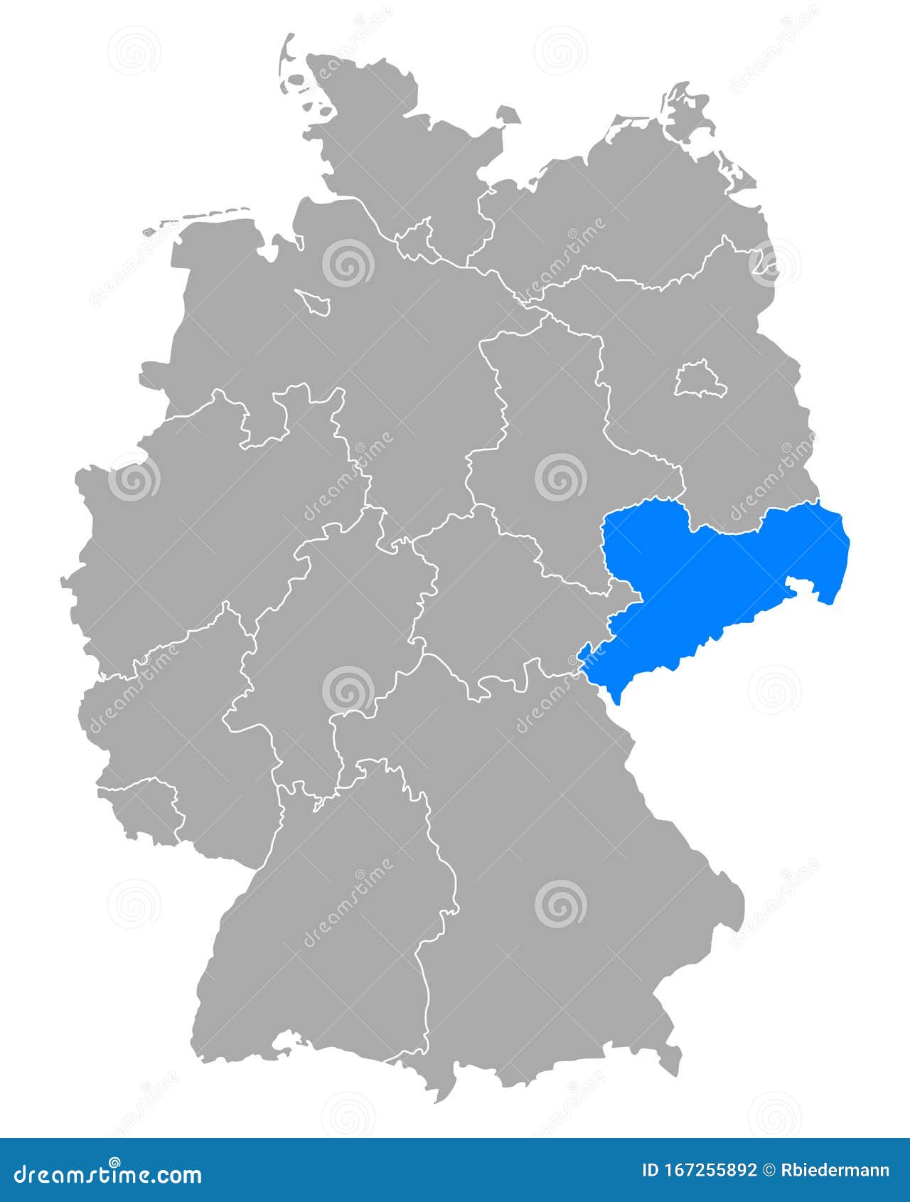 Map of Saxony in Germany stock vector. Illustration of geography ...