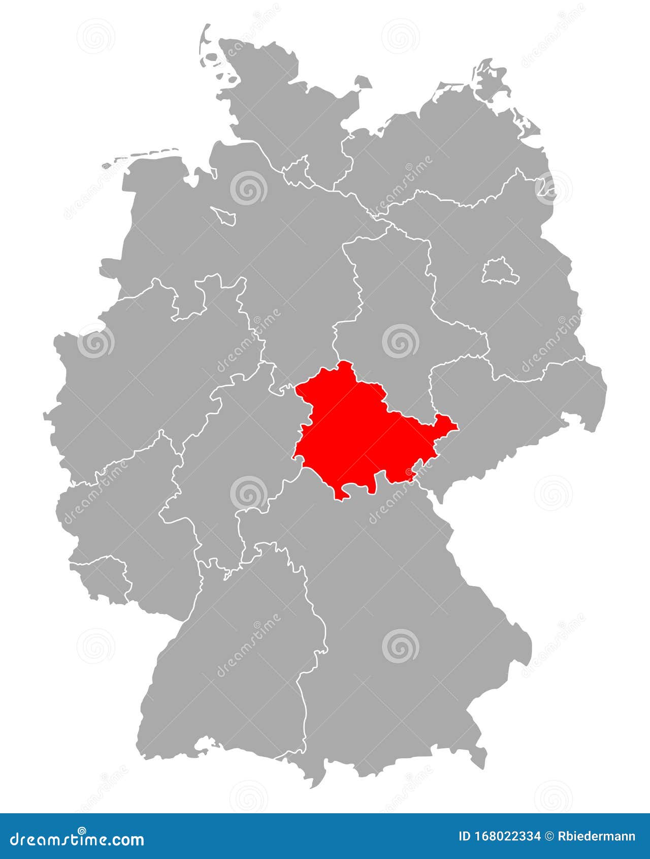 Map of Thuringia in Germany Stock Vector - Illustration of germany ...