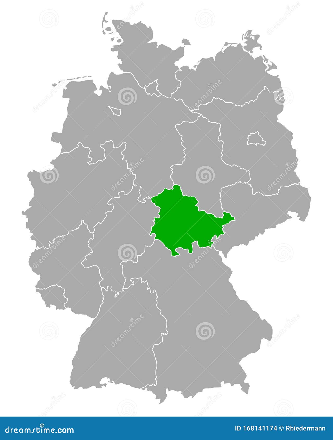 Map of Thuringia in Germany Stock Vector - Illustration of grey ...