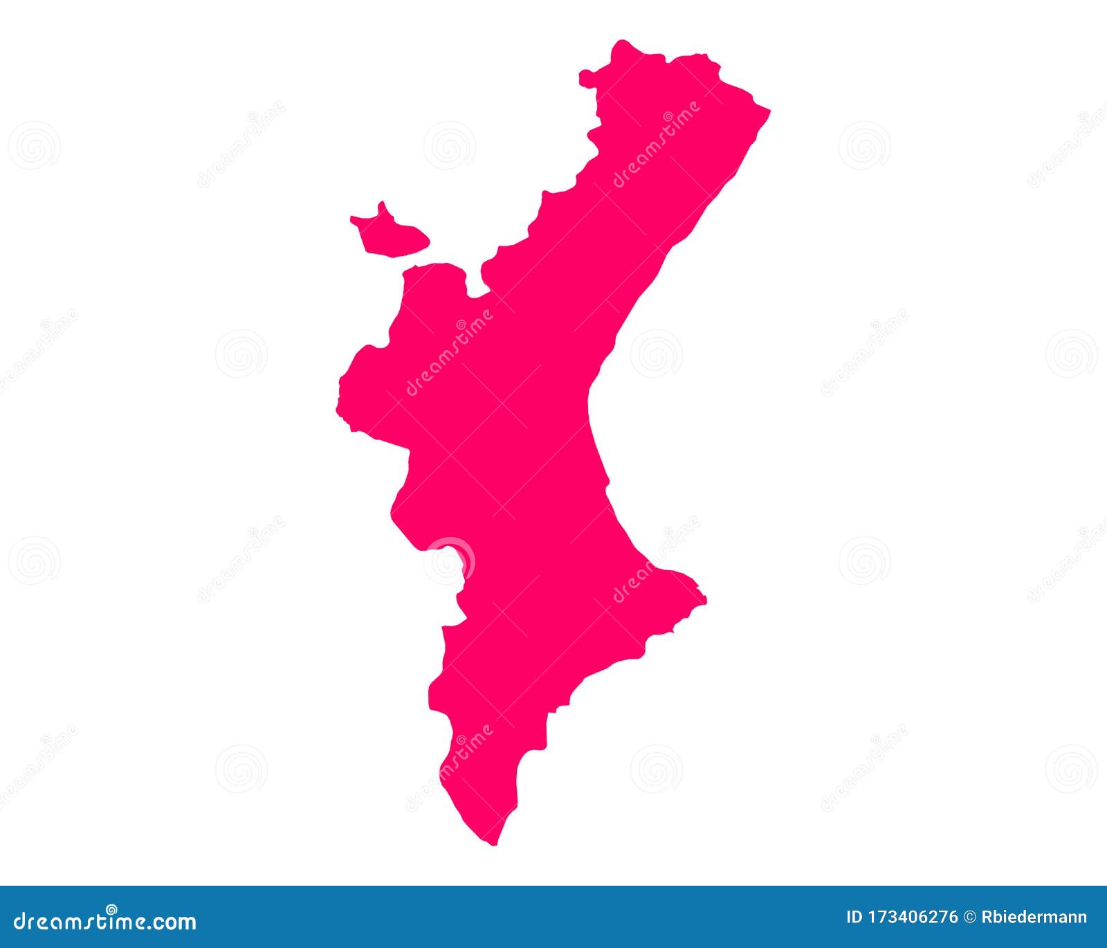 Map of Valencia stock vector. Illustration of cartography - 173406276