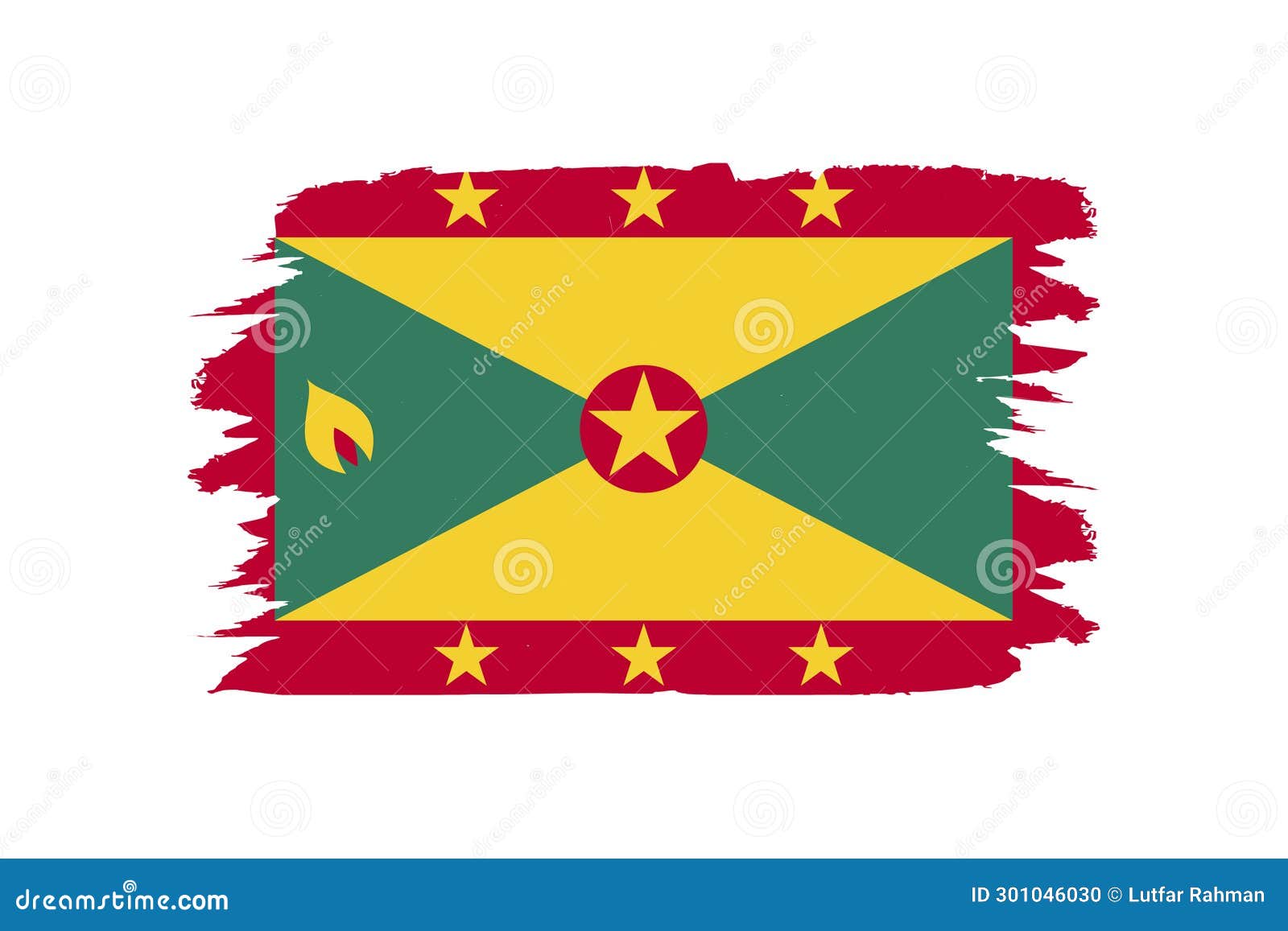 A Detailed and Accurate Vector Illustration of Grenada Colored Flag ...