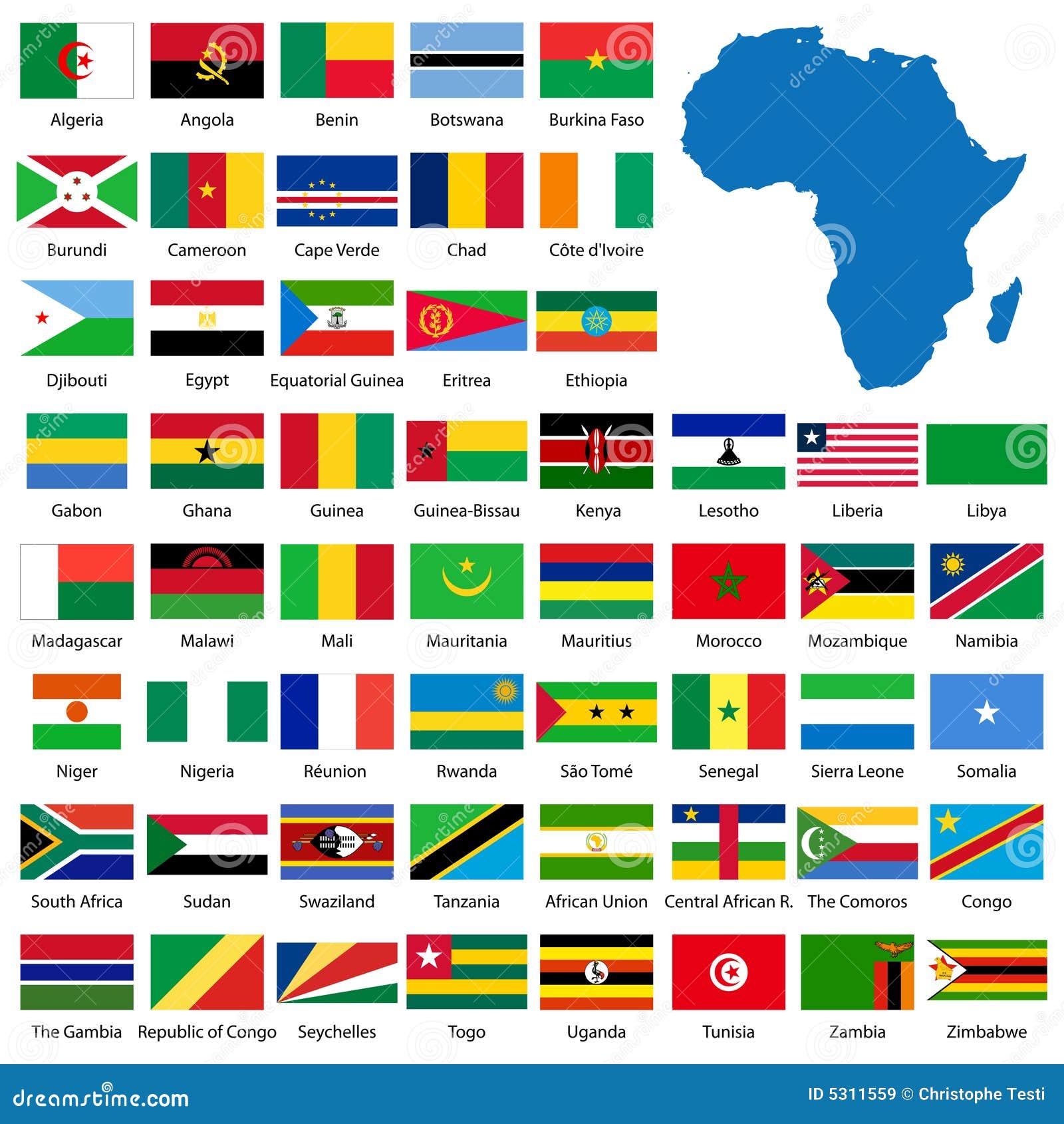 Detailed African Flags and Map Stock Vector - Illustration of heritage ...