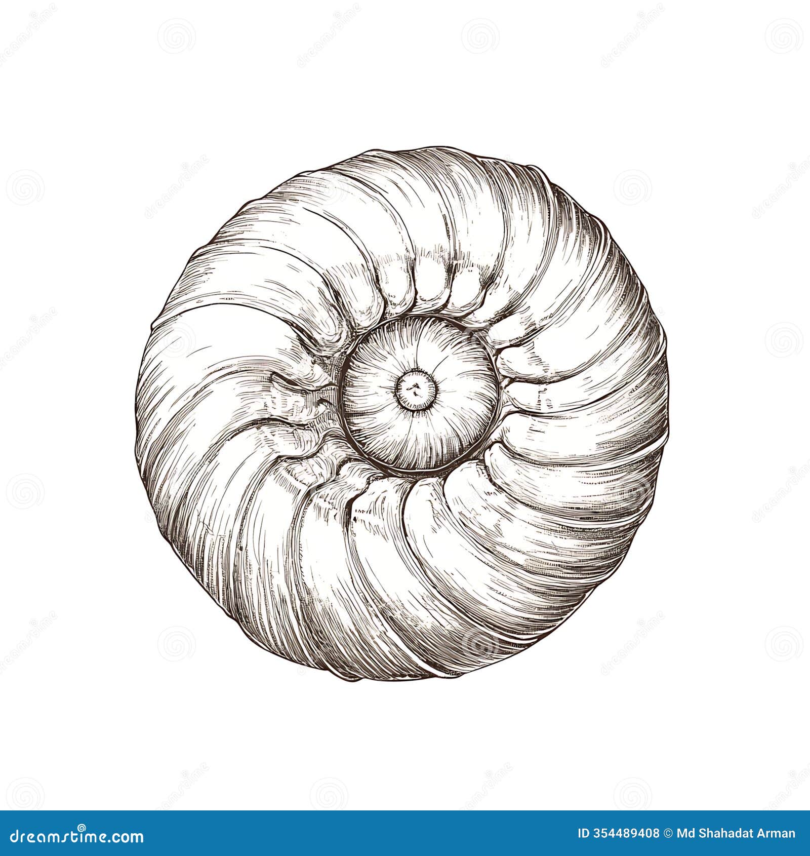 Ammonite Fossil In Stone. Royalty-Free Stock Photography ...