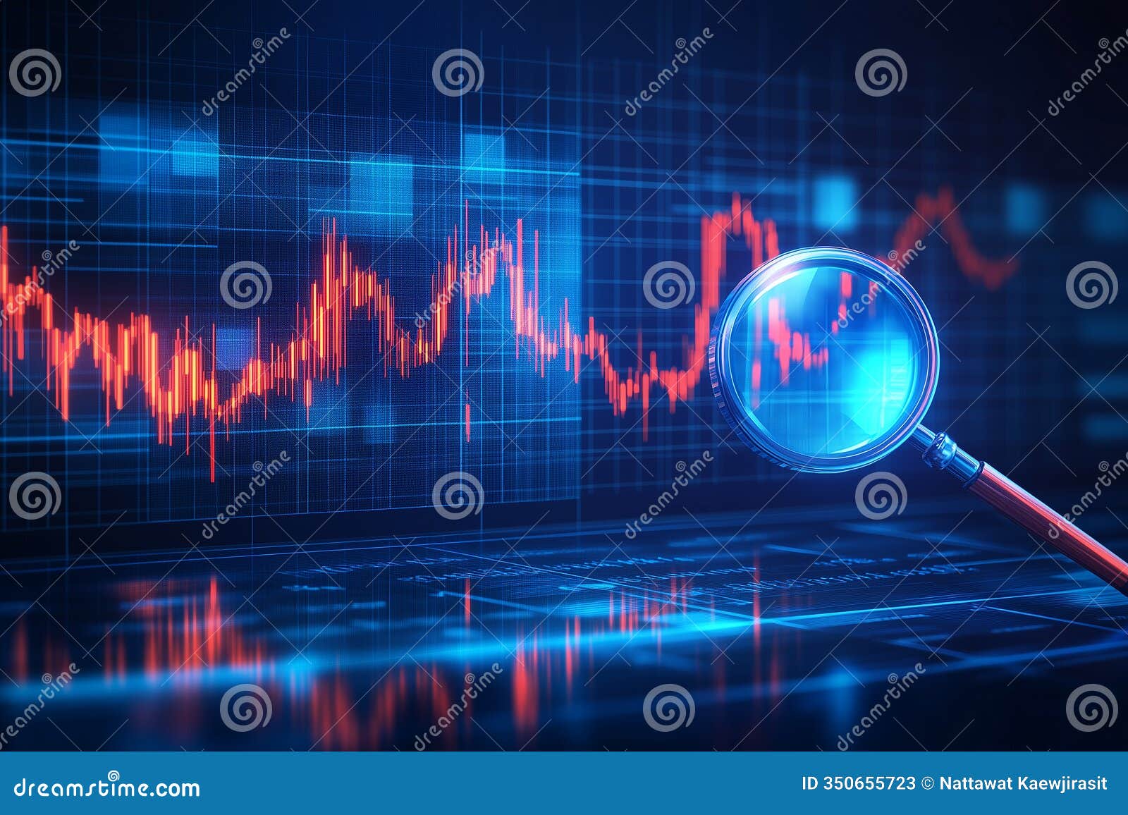 Detailed Analysis of Candlestick Chart in Stock Market with Magnifying ...