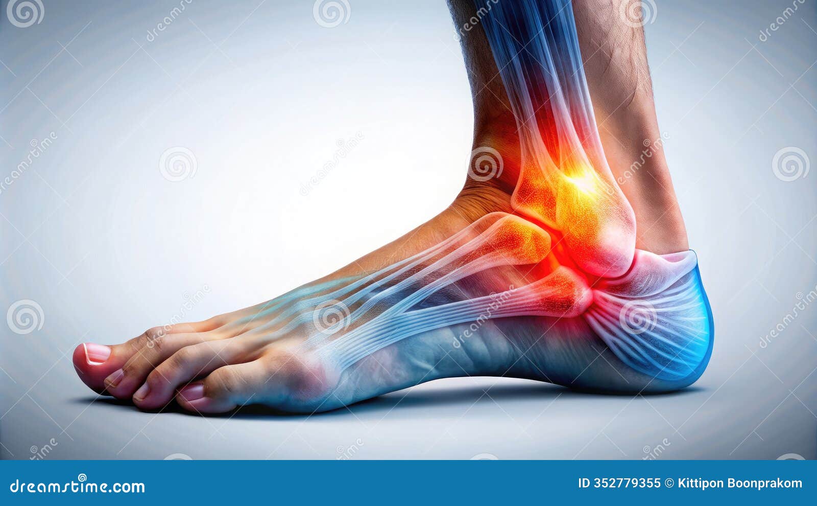 Understanding Ankle Pain A Detailed XRay Analysis Of Foot Structure And Ligament Function Stock ...