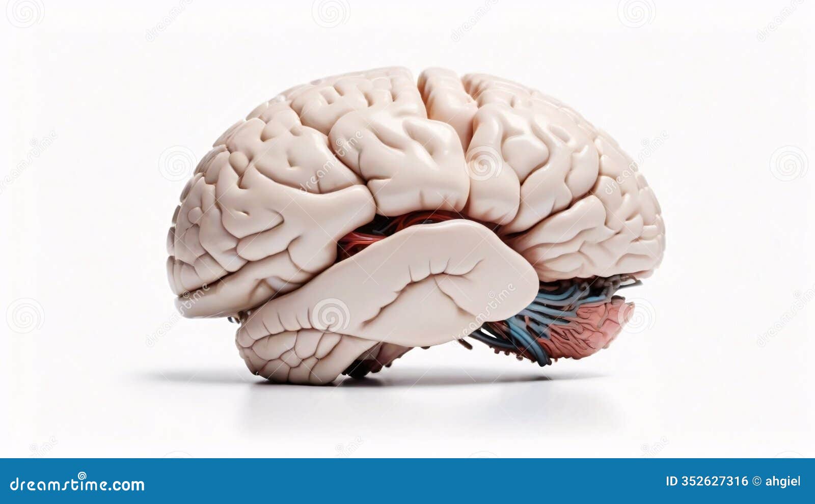A Detailed Anatomical Model of a Human Brain, Showing Its Structure and ...