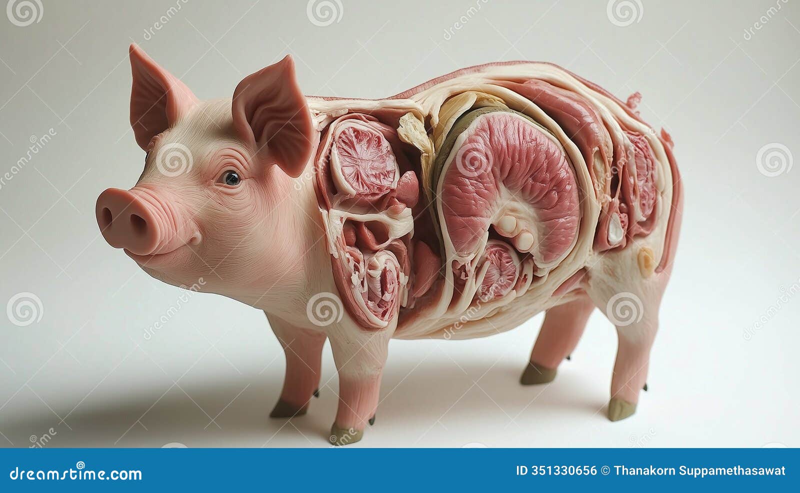 Detailed Anatomical Model of Pig Showcasing Internal Organs and ...