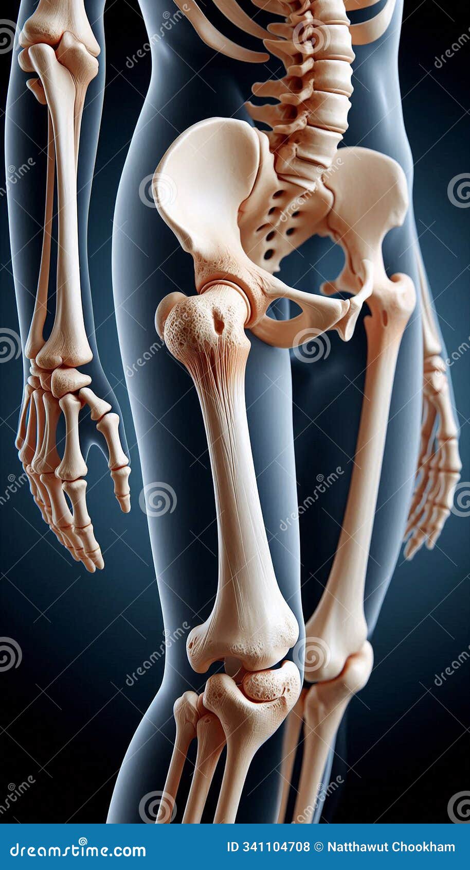 Anatomical Model of Human Bones and Skeleton Structure Stock ...