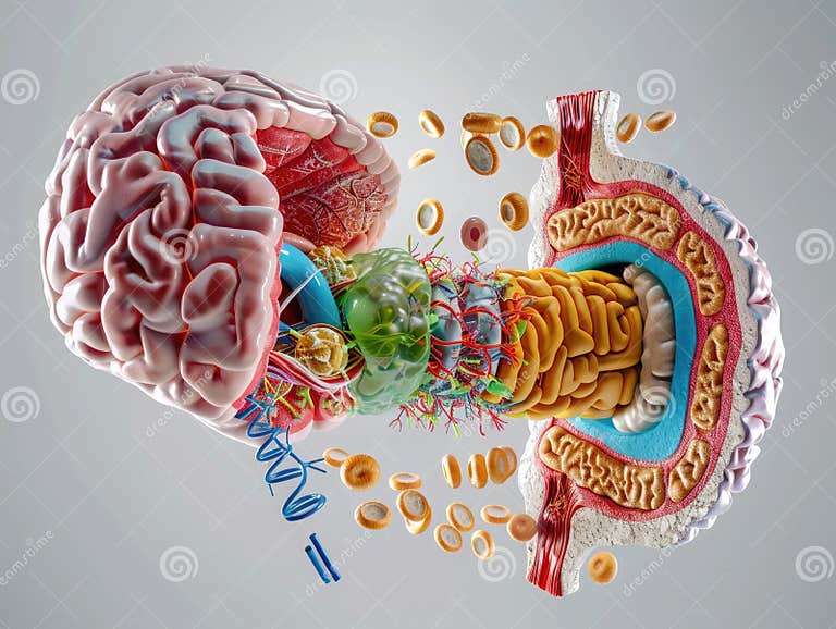 A Detailed Anatomical Representation of Human Organs, Displaying ...