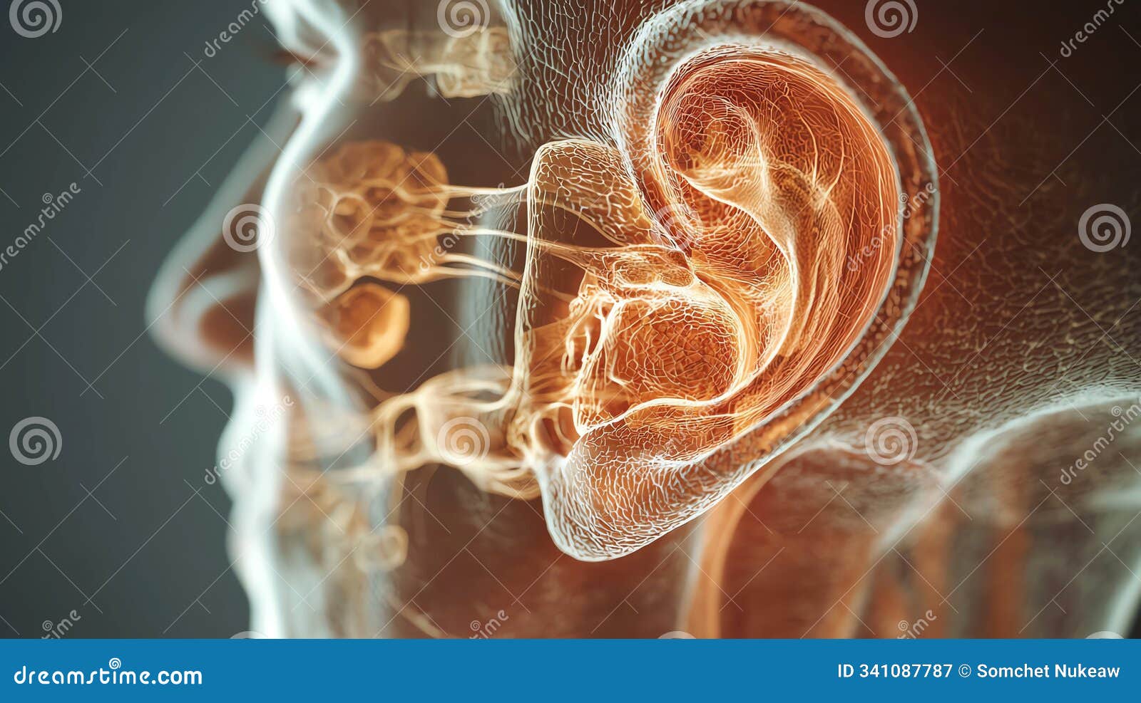 Detailed Anatomy of the Human Ear, Highlighting the Outer, Middle, and ...