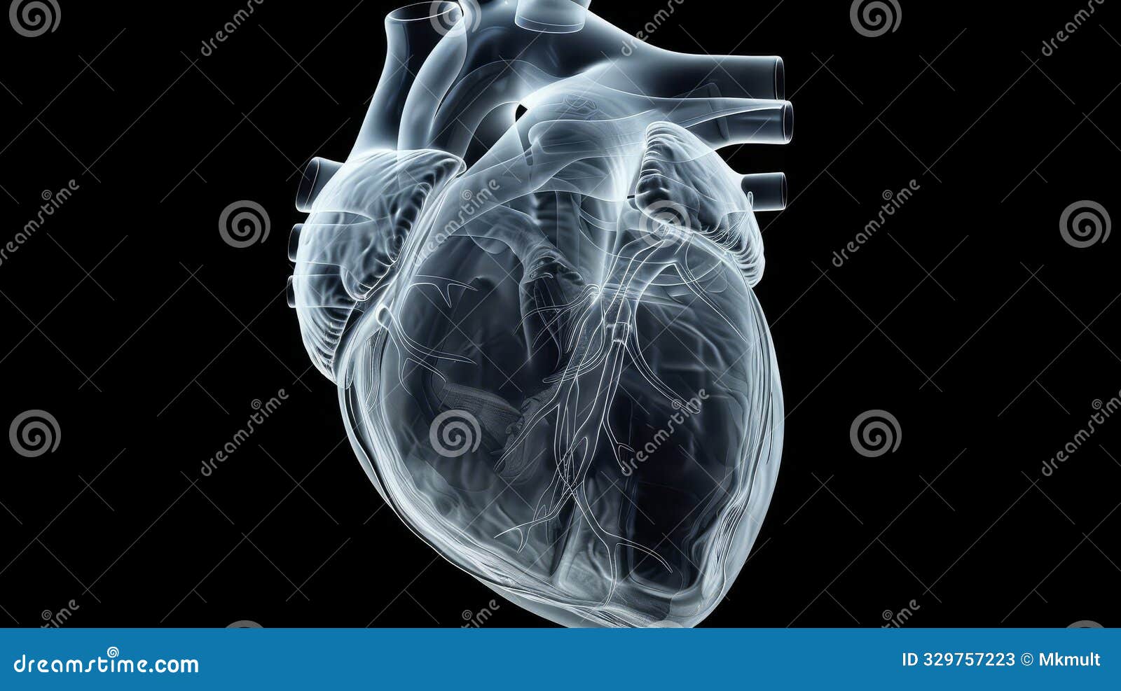 Detailed Anatomy of a Human Heart in Transparent Visualization Stock ...