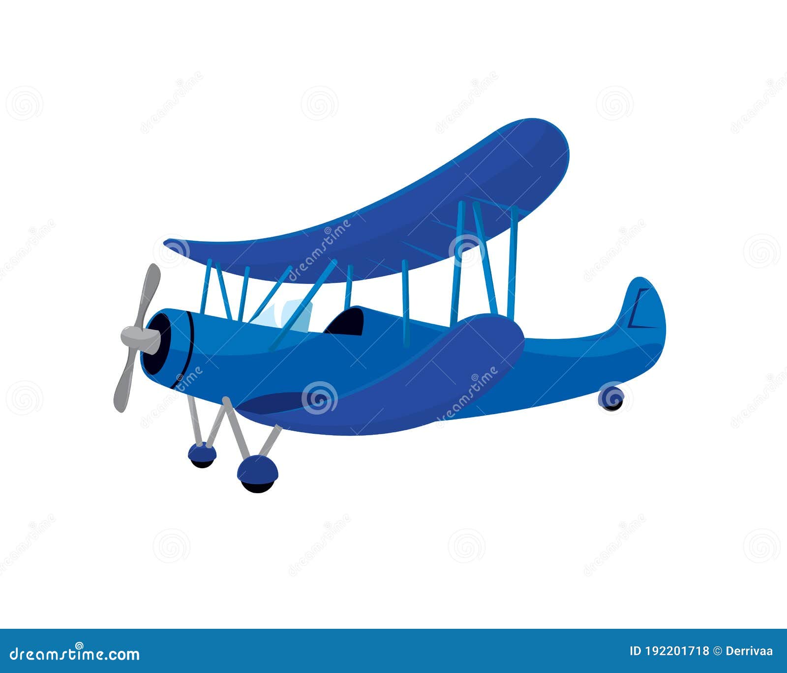 Detailed Antique Propeller Plane Illustration Stock Vector ...