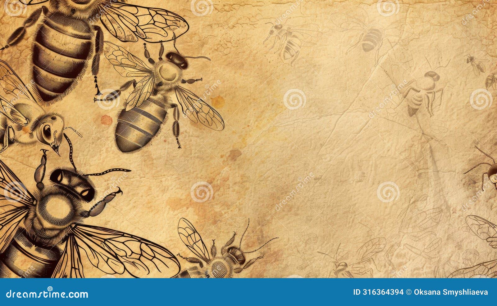 Detailed Antique-style Illustrations of Bees, Rendered with Precision ...