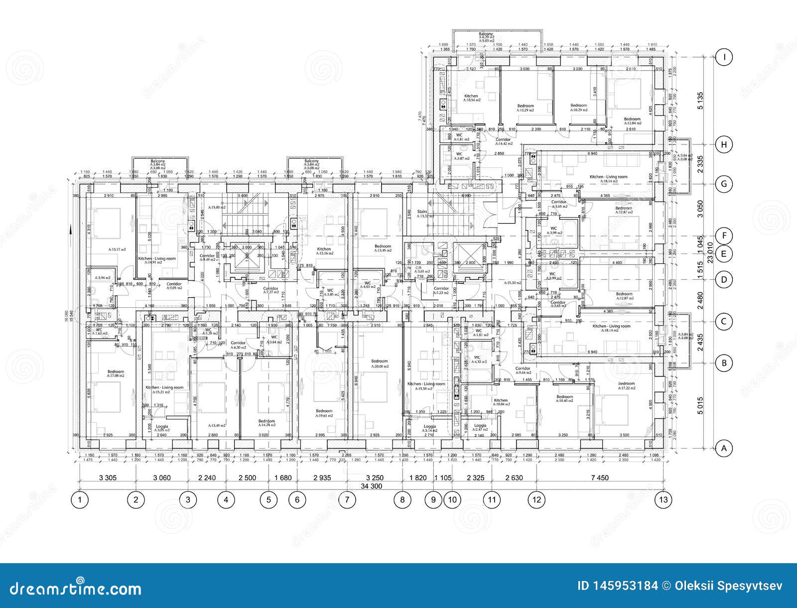 Detailed Architectural Floor Plan, Appartment Layout, Blueprint. Vector ...