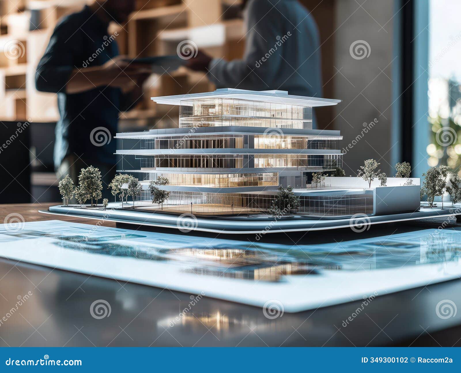 Detailed Architectural Model of a Contemporary Building, Showing Light ...