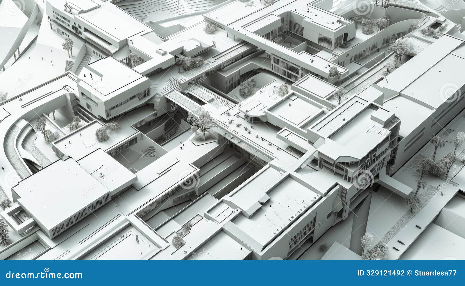 Detailed Architectural Model of Urban Development Stock Photo - Image ...