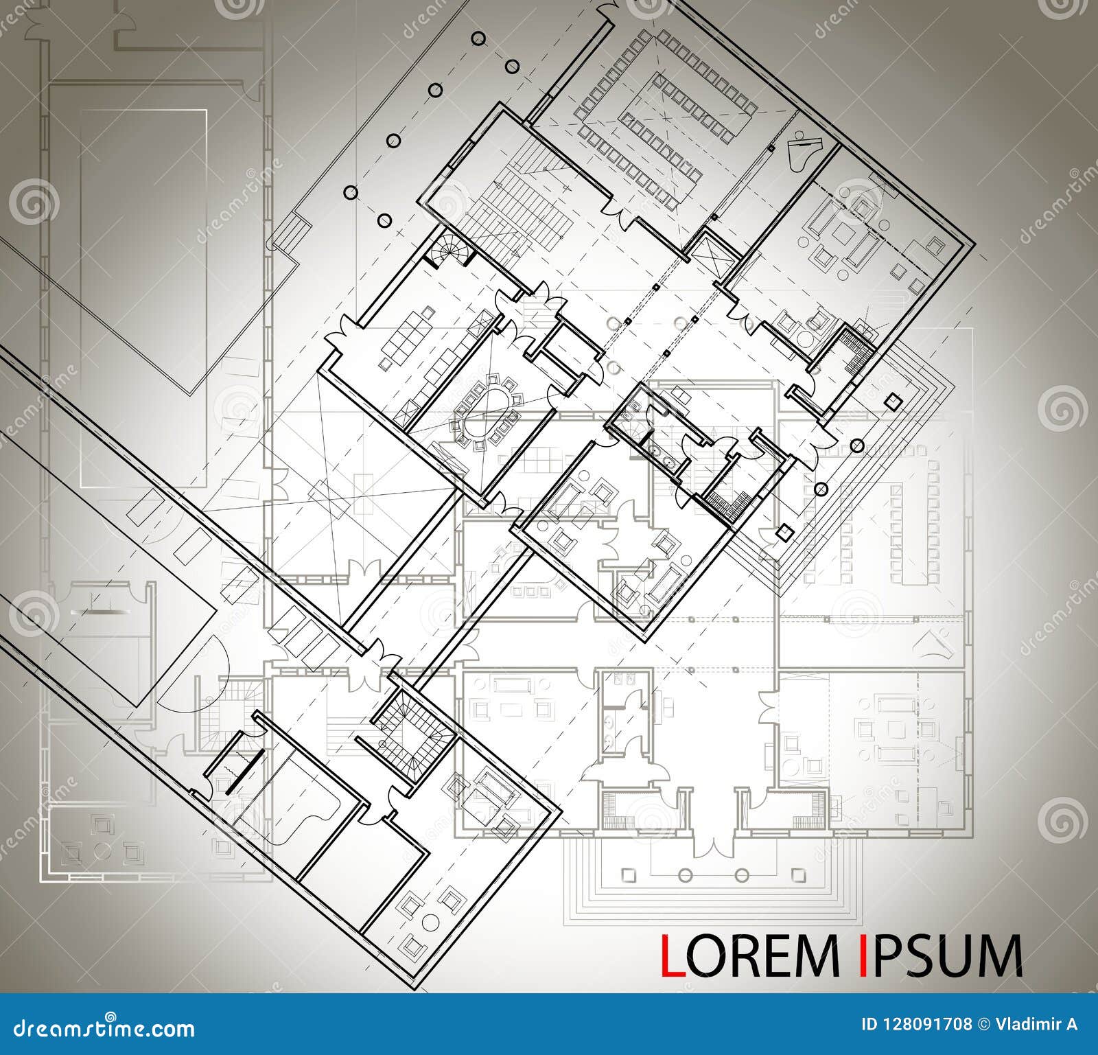 Detailed Architectural Plan of the Big House with Another Scheme on the ...