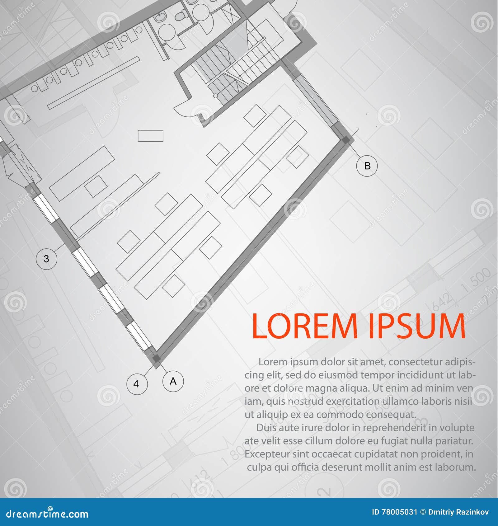 Detailed Architectural Plan Design. Conceptual Work of House Stock ...