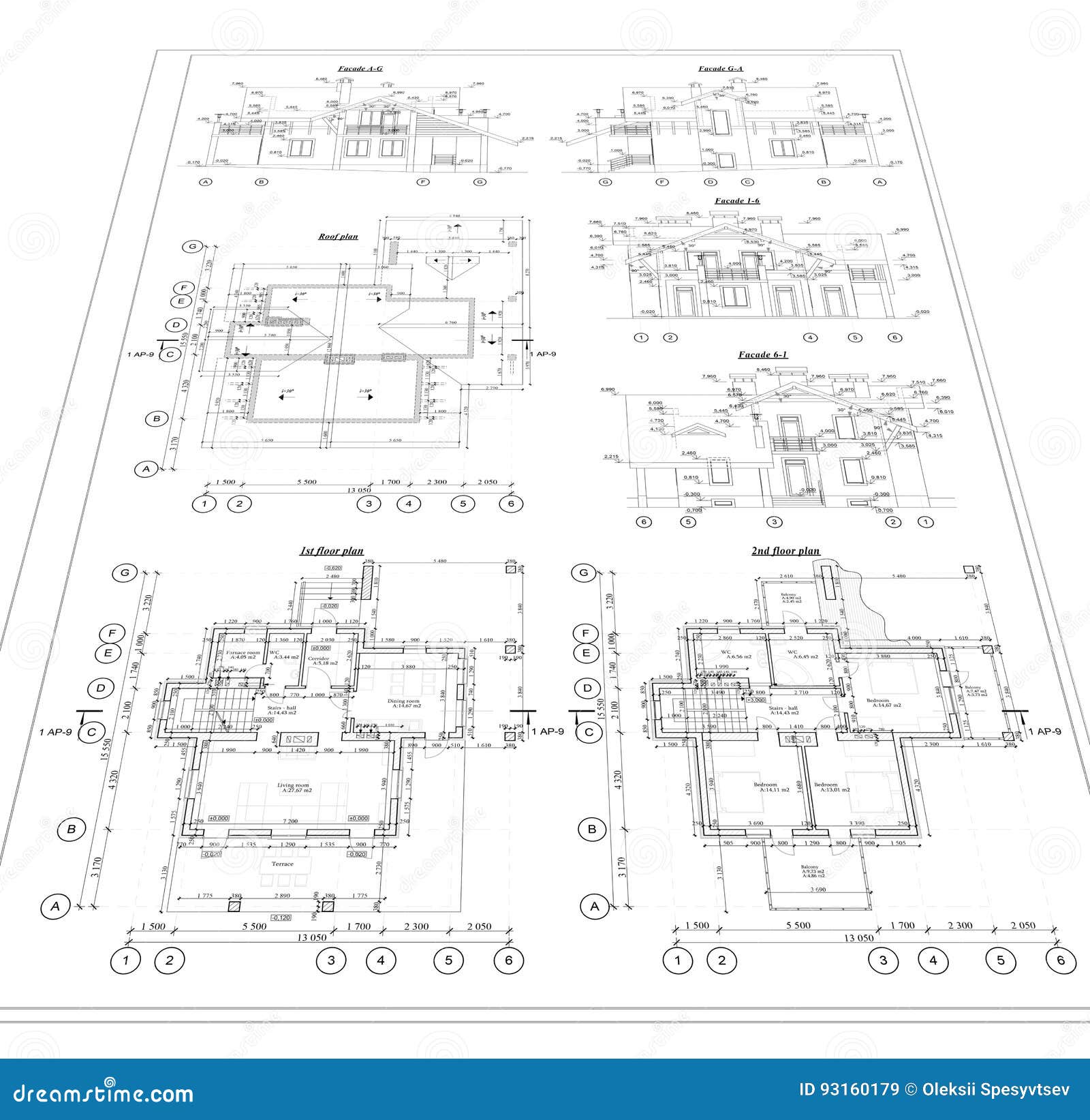 Detailed Architectural Plan Stock Illustration - Illustration of floor ...