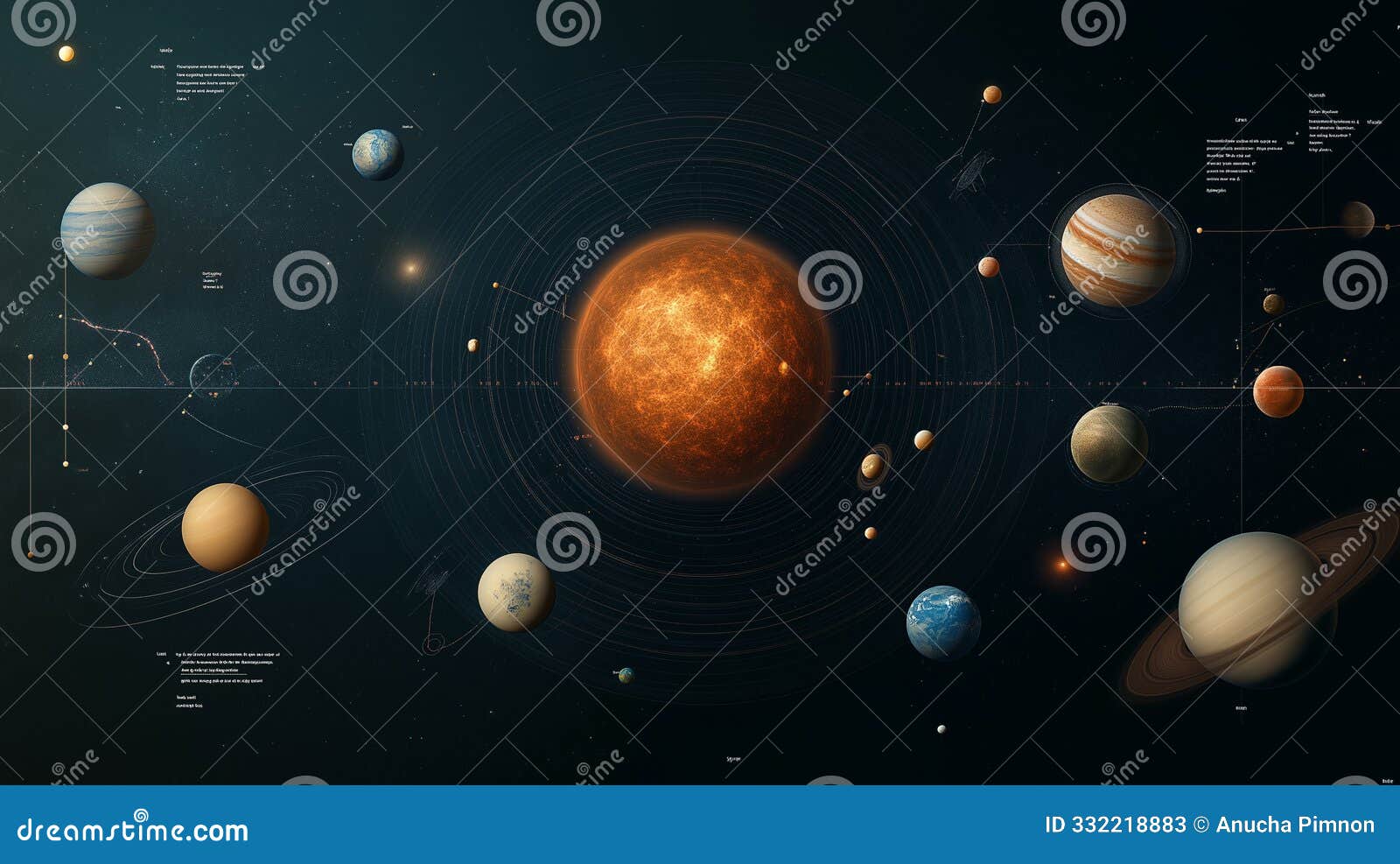 Beautiful and Detailed View of the Solar System from Above. Generative ...