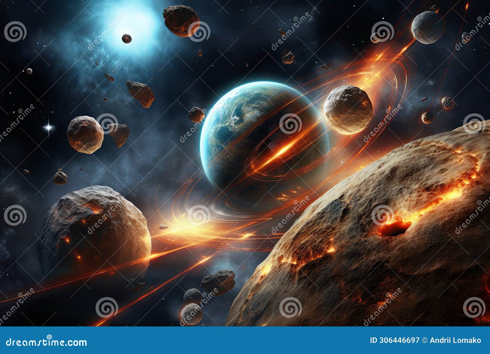 Artists Rendering of Planets in Space Stock Image - Image of planets ...