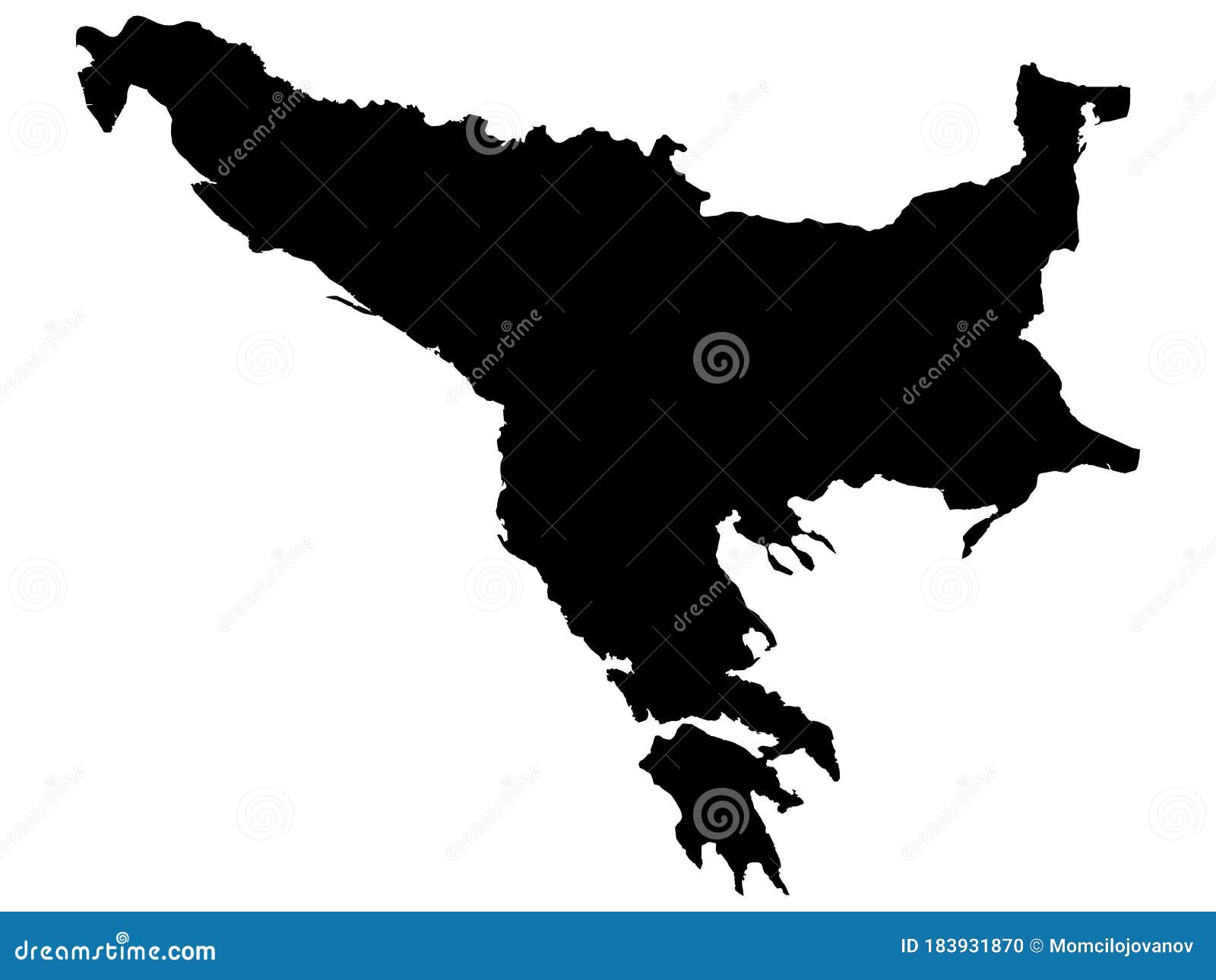 Map of Balkan Peninsula stock vector. Illustration of area - 183931870