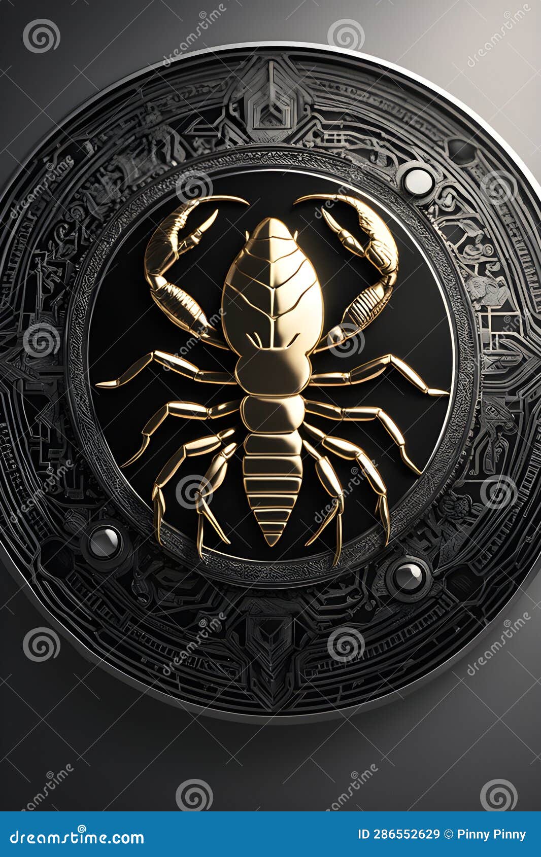 Detailed Black and Gold Scorpion Logo Stock Illustration - Illustration ...