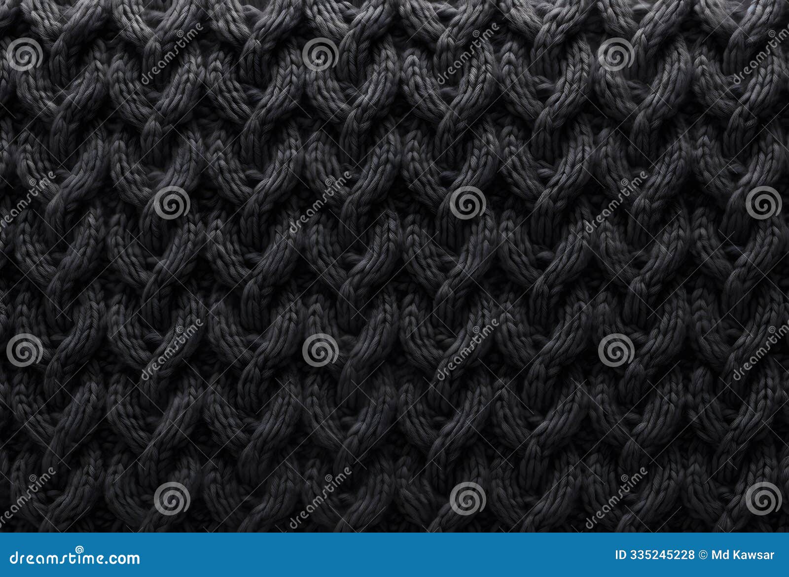 Detailed Black Knitted Cable Texture Background Stock Illustration ...