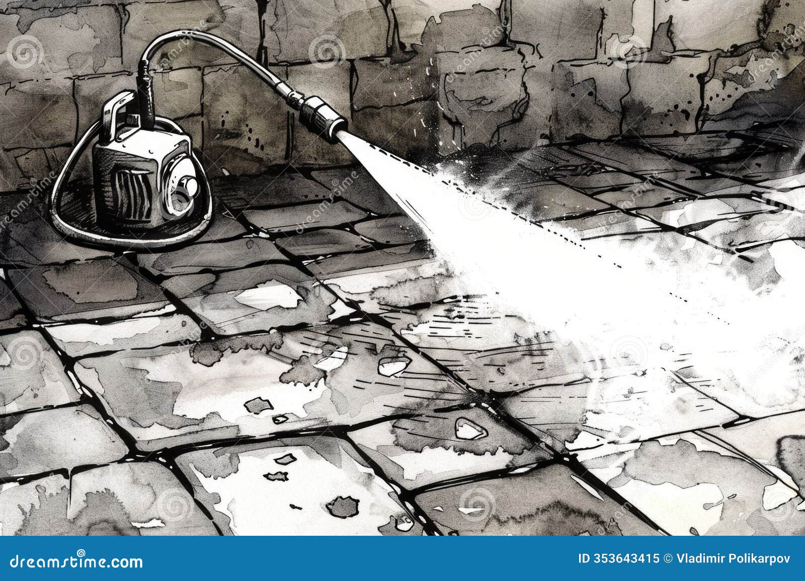 Detailed Black and White Drawing of a Water Hose, Suitable for Various ...