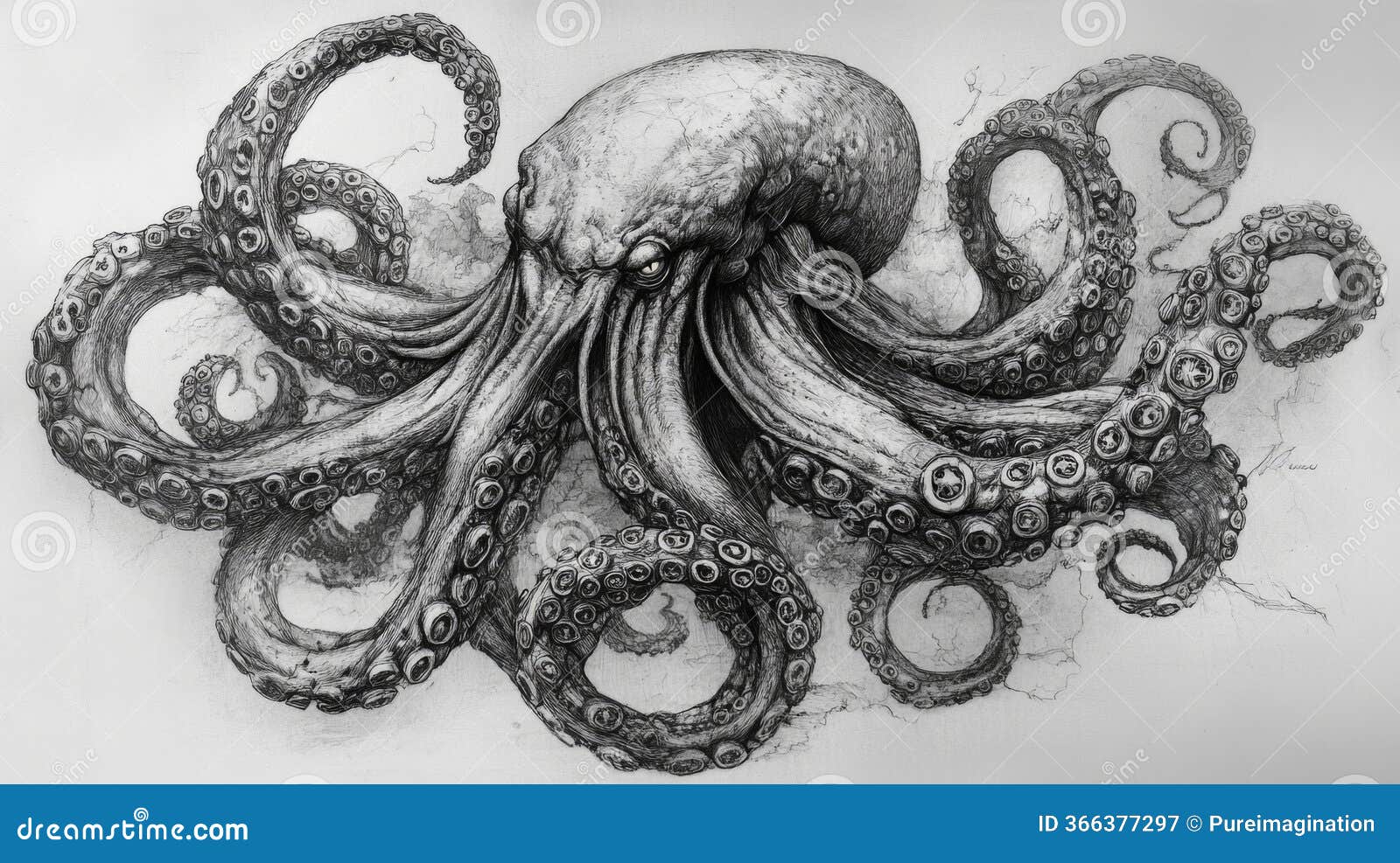 An Octopus Drawing Appears Against An Ocean Map Backdrop On The Paper ...