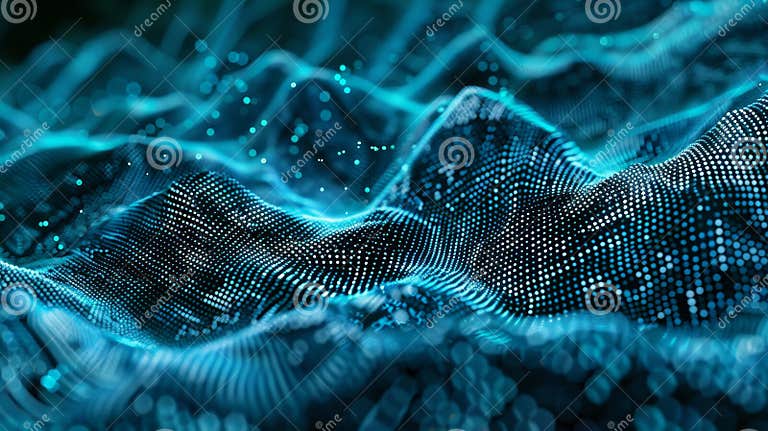 Detailed Blue Digital Abstract Pattern with Realistic Network of ...