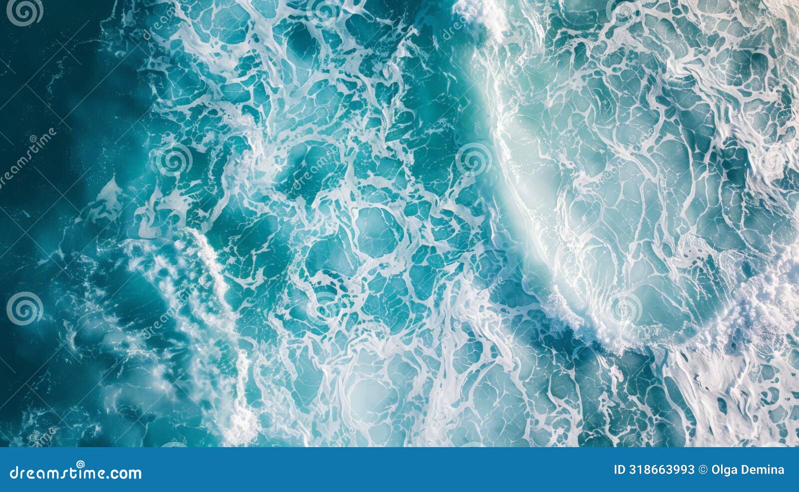 Detailed Blue Ocean Surface from Above, Rich Textures and Patterns of ...