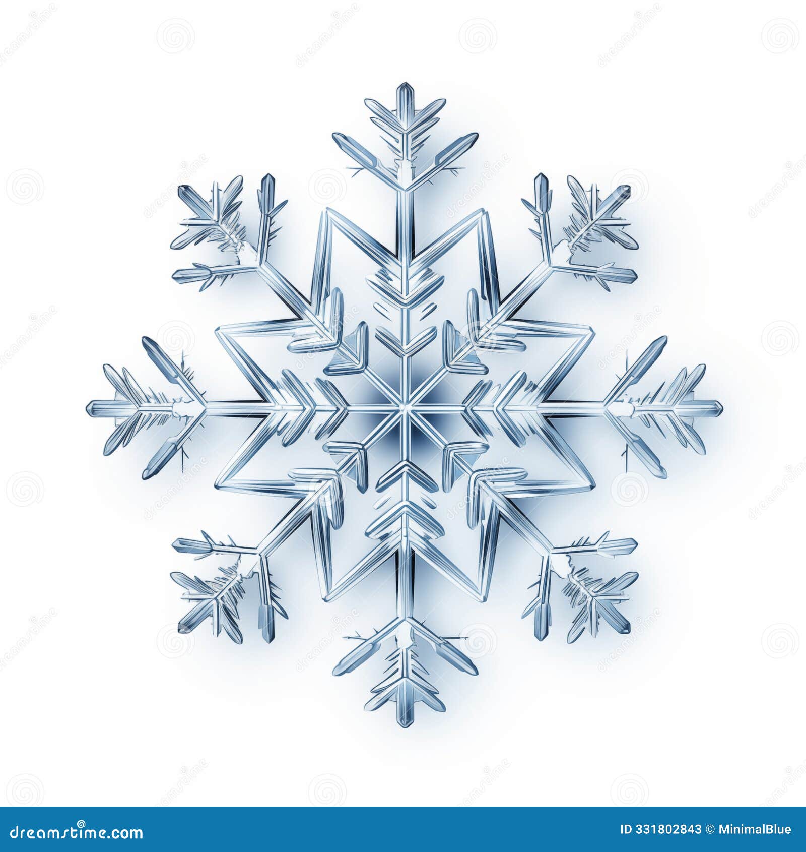 Detailed Blue Snowflake With Icy Texture Royalty-Free Stock Photography ...