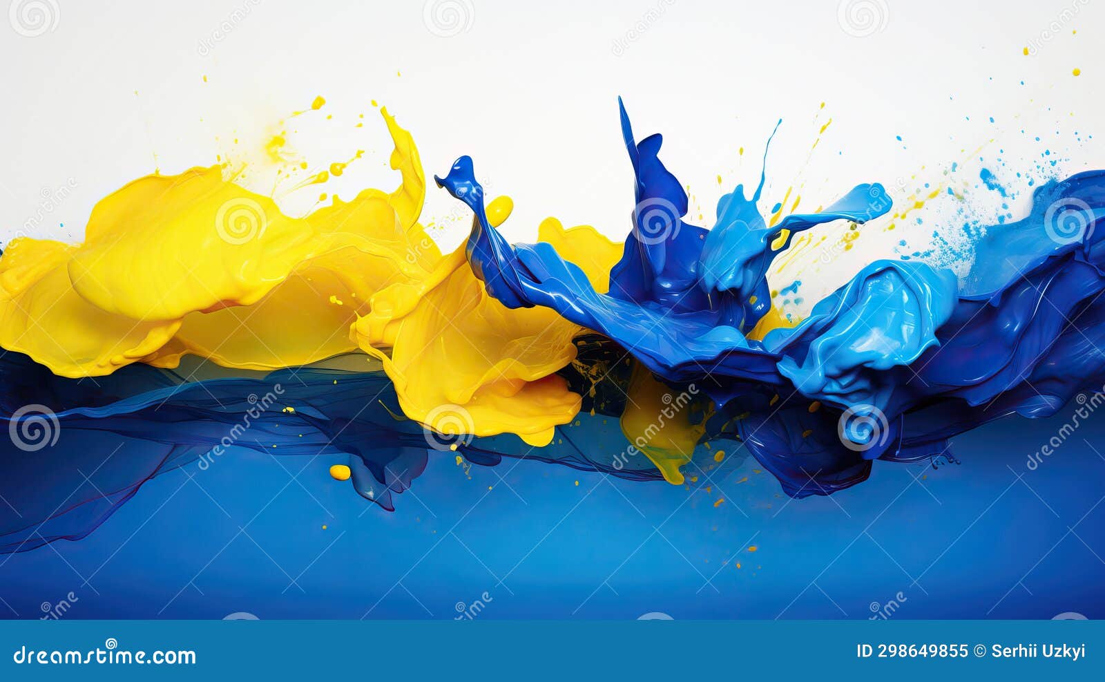 Detailed Blue and Yellow Abstract Texture. Splashes of Yellow and Blue ...